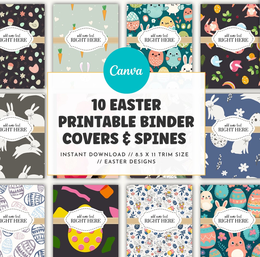 10 Easter Printable Binder Covers & Spines 8.5 X 11 Inches [ready to ...