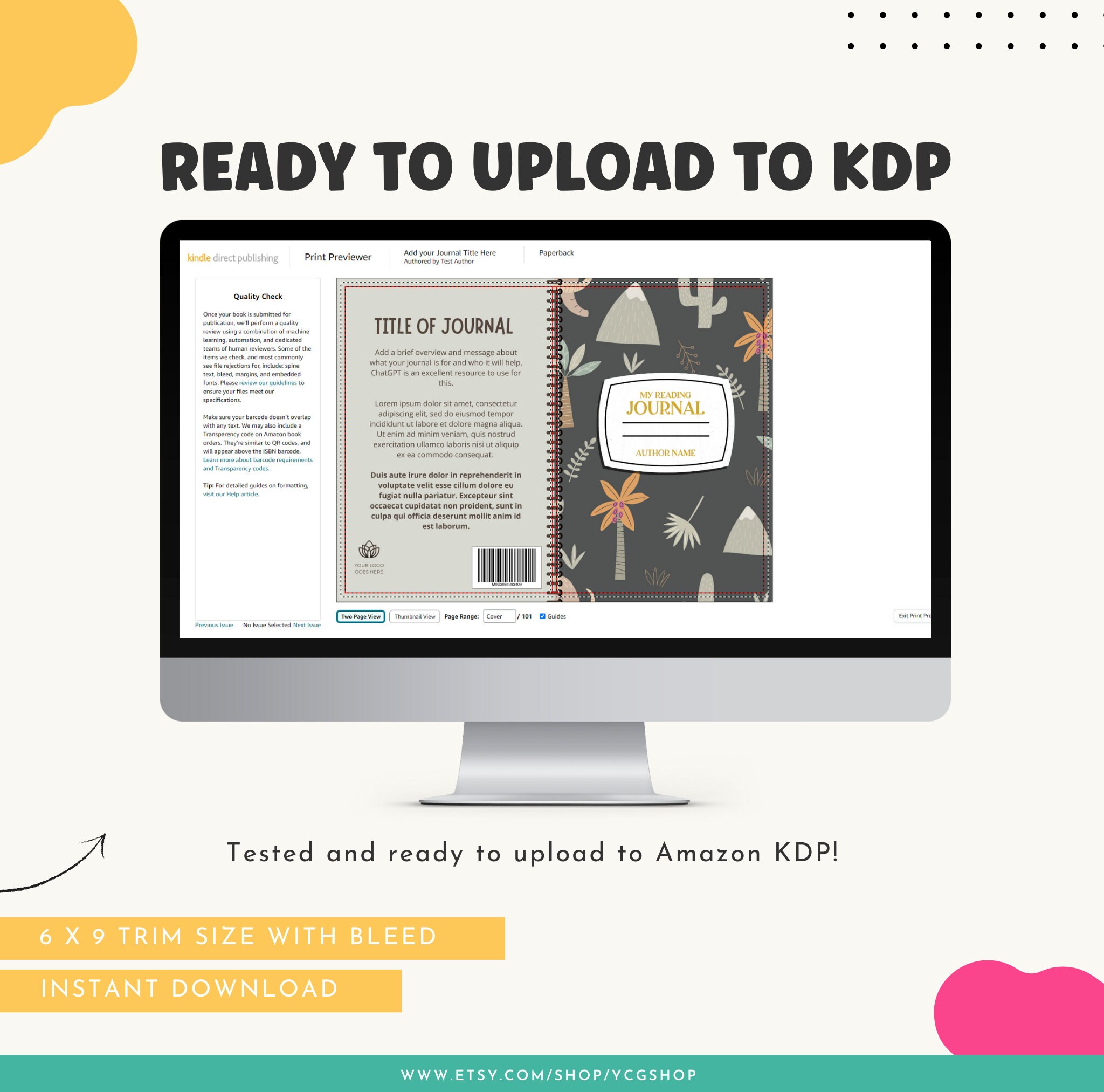 10 KDP Reading Journal Covers for Kids Designs 6X9 Canva KDP Templates ...