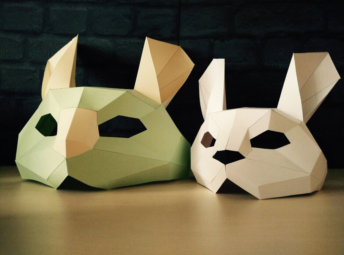 PDF Rabbit Mask/animal Head/paper Mask/diy Easter Mask/easter Bunny ...
