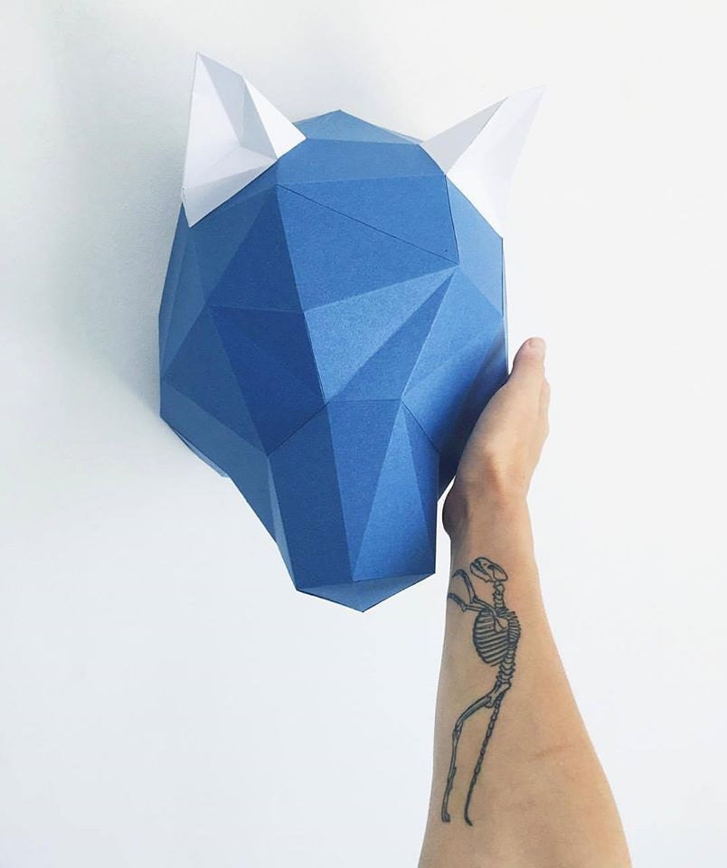 Large Wolf Kit do by Yourself/ Wolf DIY KIT/ Room Decor/ Paper Craft ...
