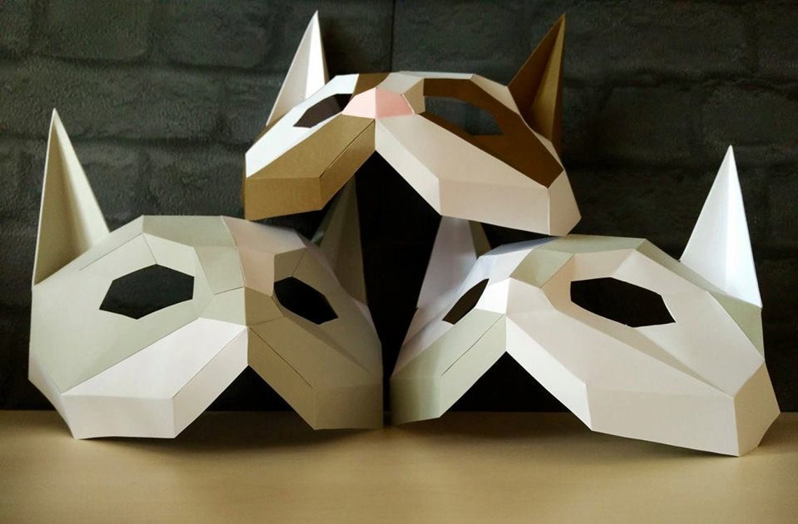 DIY Cat Mask/paper Cat Mask/diy Mask/fancy Dress/halloween Mask ...