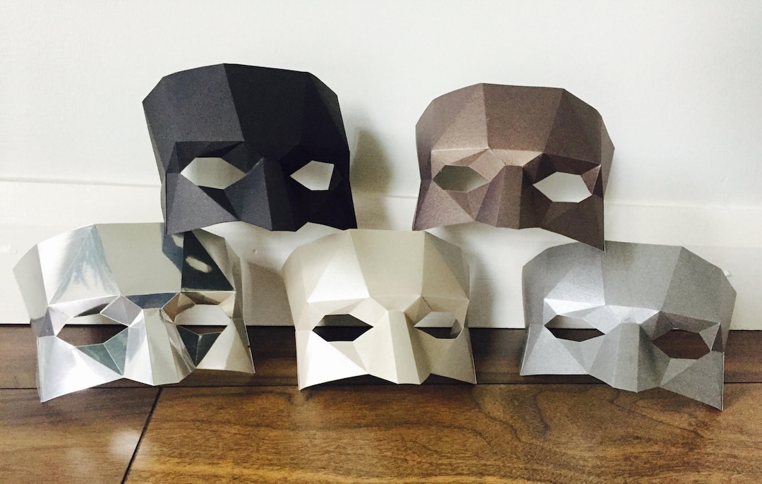 Low Poly Mask/pdf Half Mask/diy Mask/paper Mask/fancy Dress/halloween ...