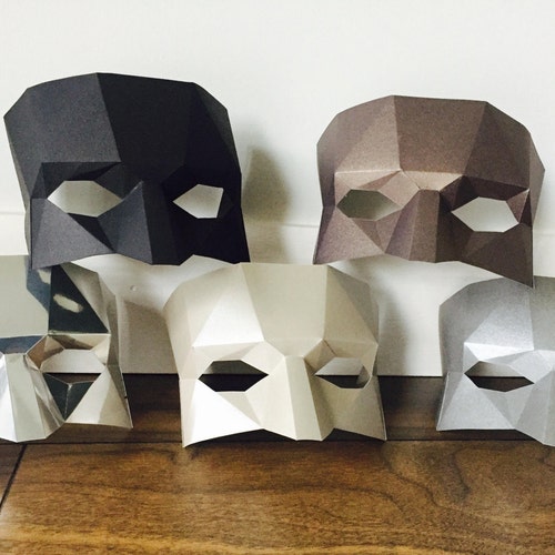 Low Poly Mask/pdf Half Mask/diy Mask/paper Mask/fancy - Etsy