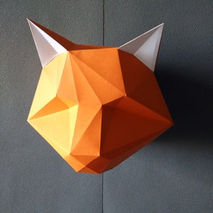 Medium Fox DIY KIT/ Room Decor/ Paper Craft/ Wall Decor/ Paper Animal ...