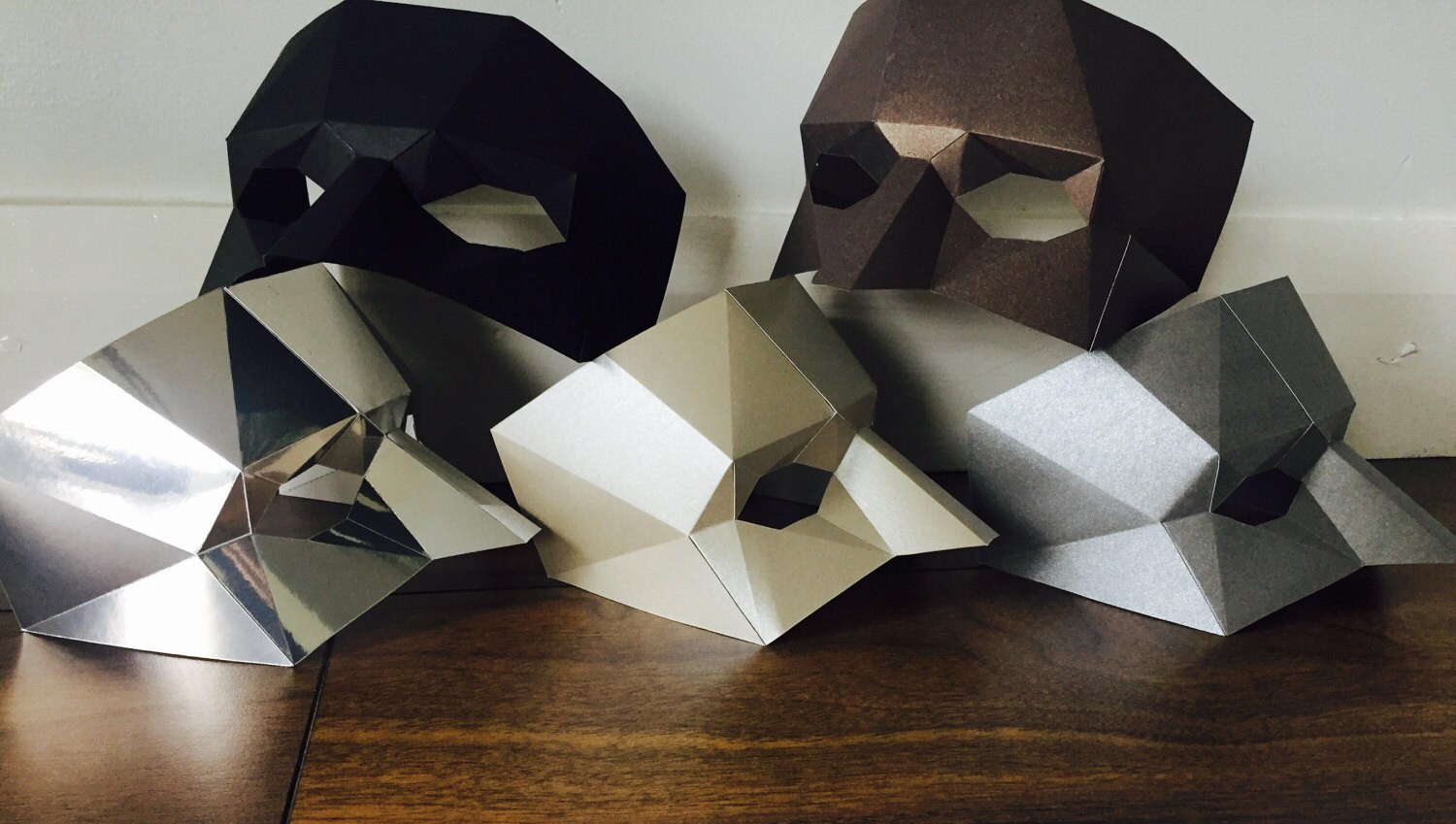 Low Poly Mask/pdf Half Mask/diy Mask/paper Mask/fancy Dress/halloween ...