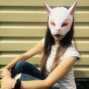 DIY Cat Mask/paper Cat Mask/diy Mask/fancy Dress/halloween Mask ...