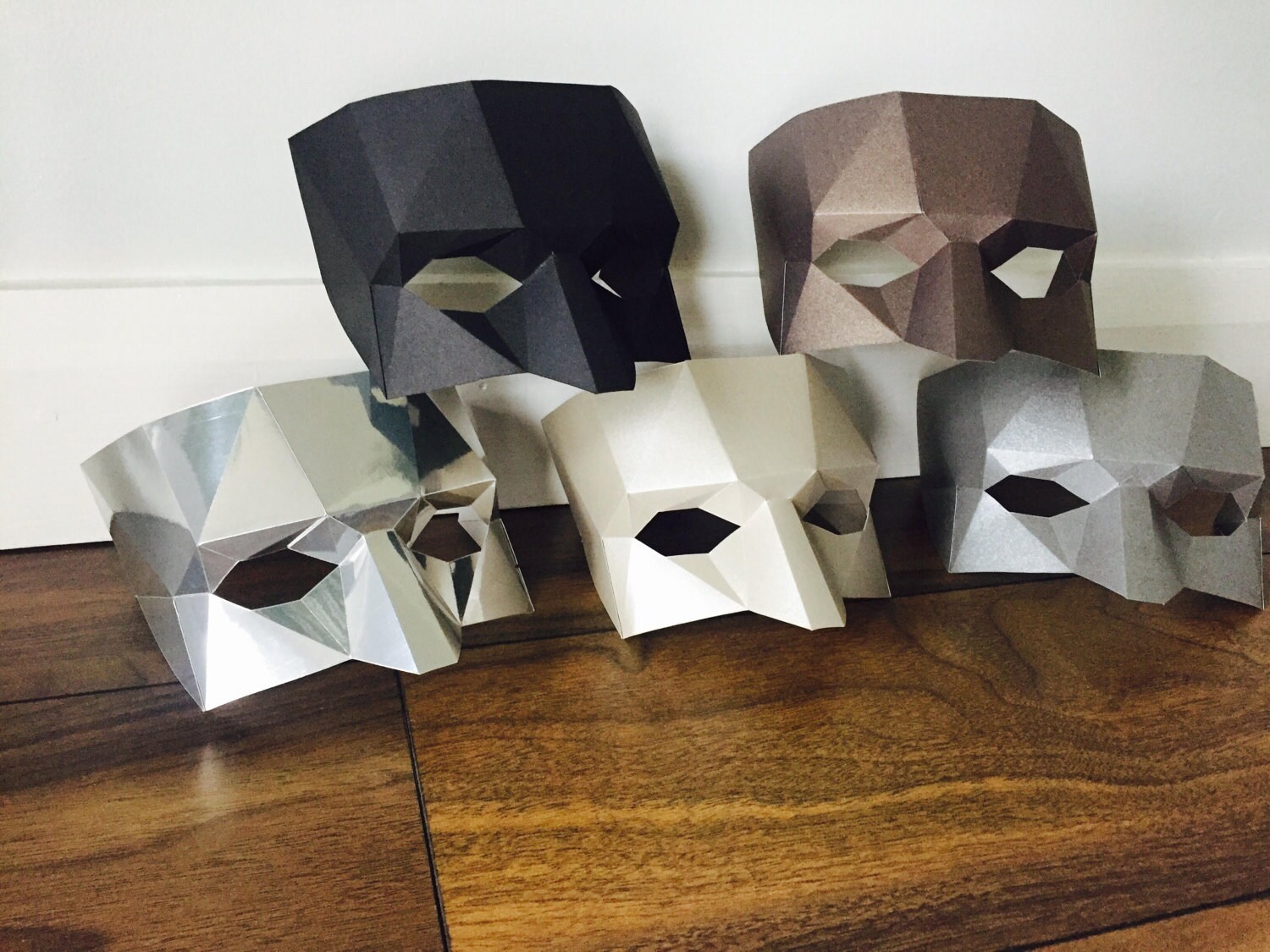 Low Poly Mask/pdf Half Mask/diy Mask/paper Mask/fancy Dress/halloween ...