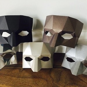 Low Poly Mask/pdf Half Mask/diy Mask/paper Mask/fancy Dress/halloween ...