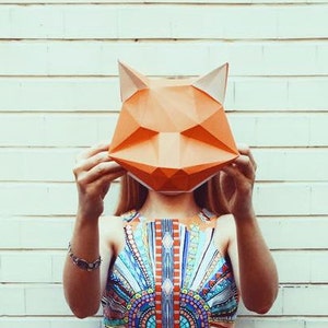 Medium Fox DIY KIT/ Room Decor/ Paper Craft/ Wall Decor/ Paper Animal ...
