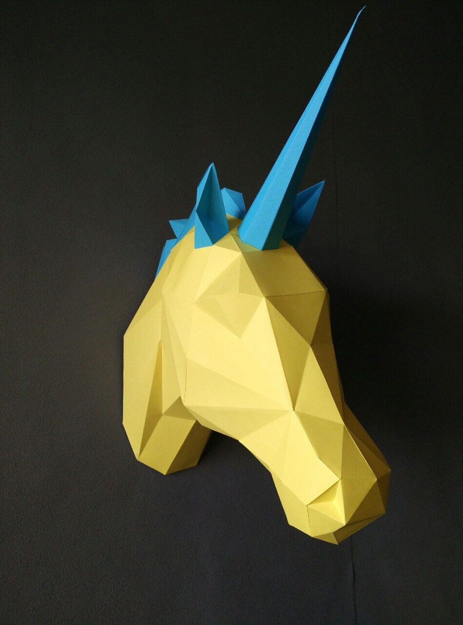 Magical Model Unicorn/papercraft Unicorn/paper Trophy/unicorn Head ...