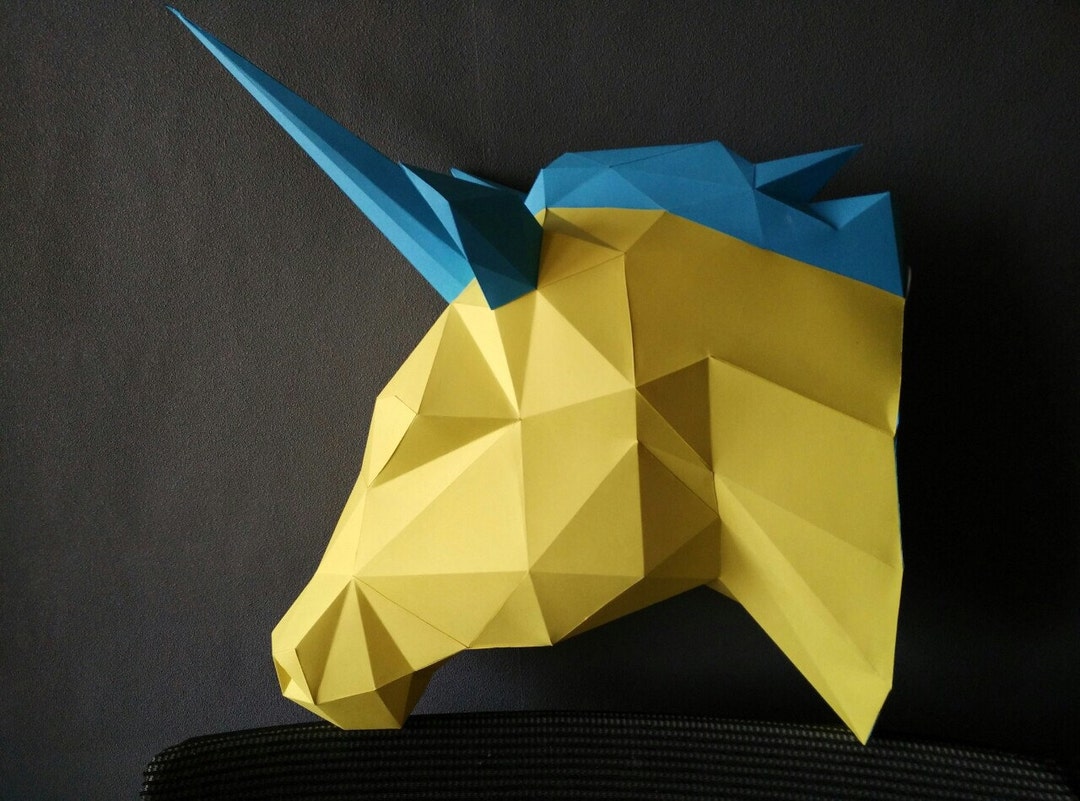 Magical Model Unicorn/papercraft Unicorn/paper Trophy/unicorn Head ...