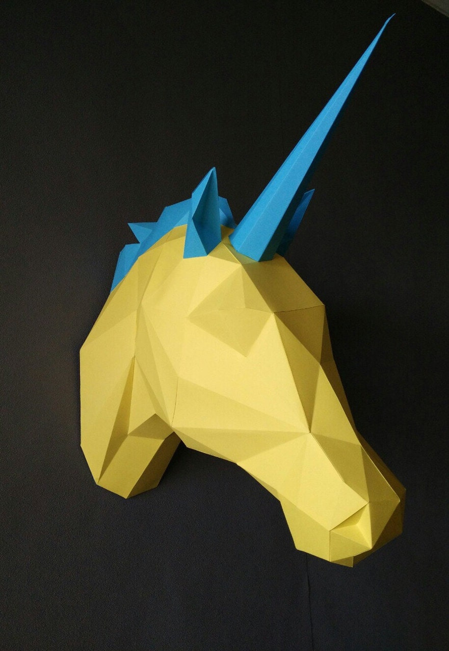 Magical Model Unicorn/papercraft Unicorn/paper Trophy/unicorn Head ...