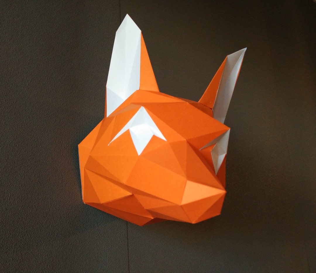 Medium Sly Fox DIY KIT/ Room Decor/ Paper Craft/ Wall Decor/ Paper ...