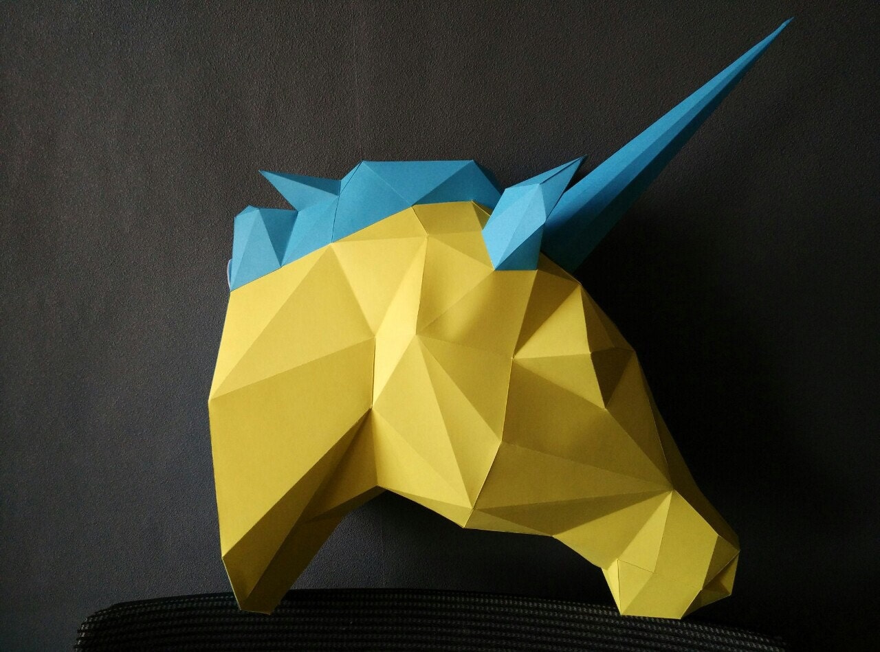 Magical Model Unicorn/papercraft Unicorn/paper Trophy/unicorn Head ...