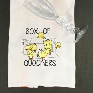 Box of Quackers Chicken Embroidered Kitchen Towel Chicken - Etsy