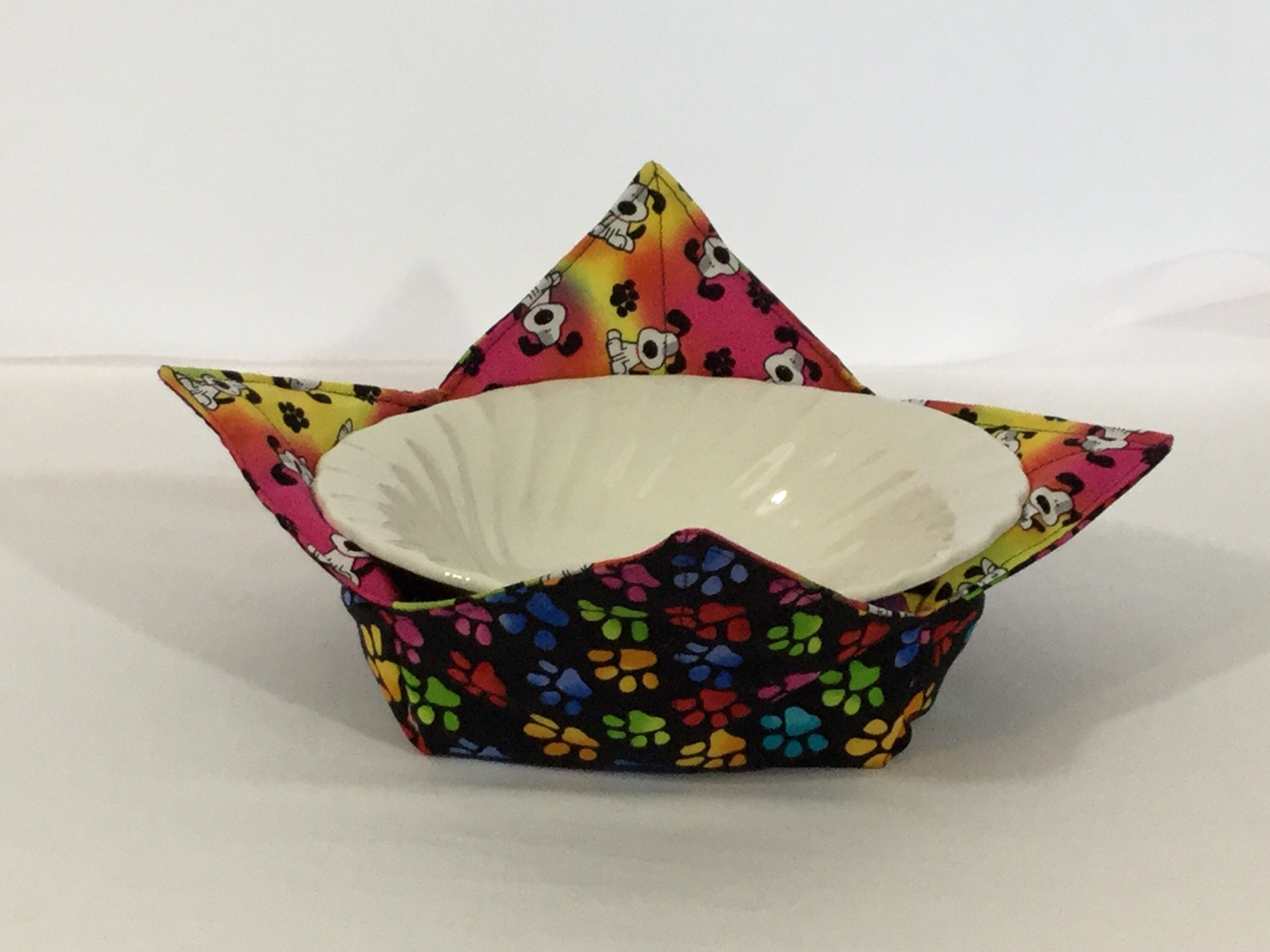 Doggie Rainbow Microwave Bowl Cozy | Medium Bowl Microwave Cozy | Soup ...
