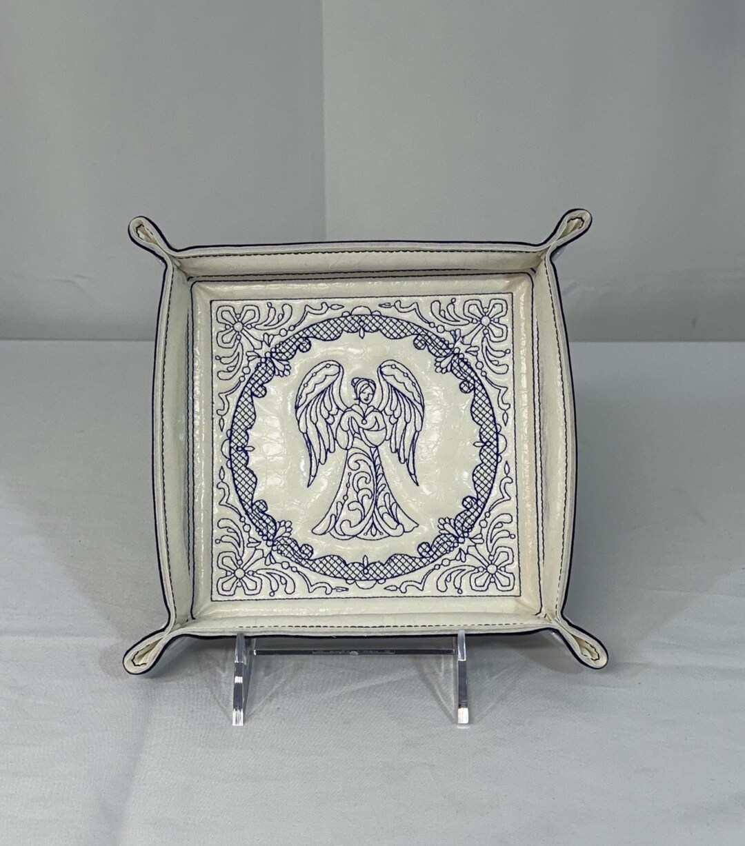 Medium Angel Catchall Tray Trapunto Design, Handmade Religious Travel ...