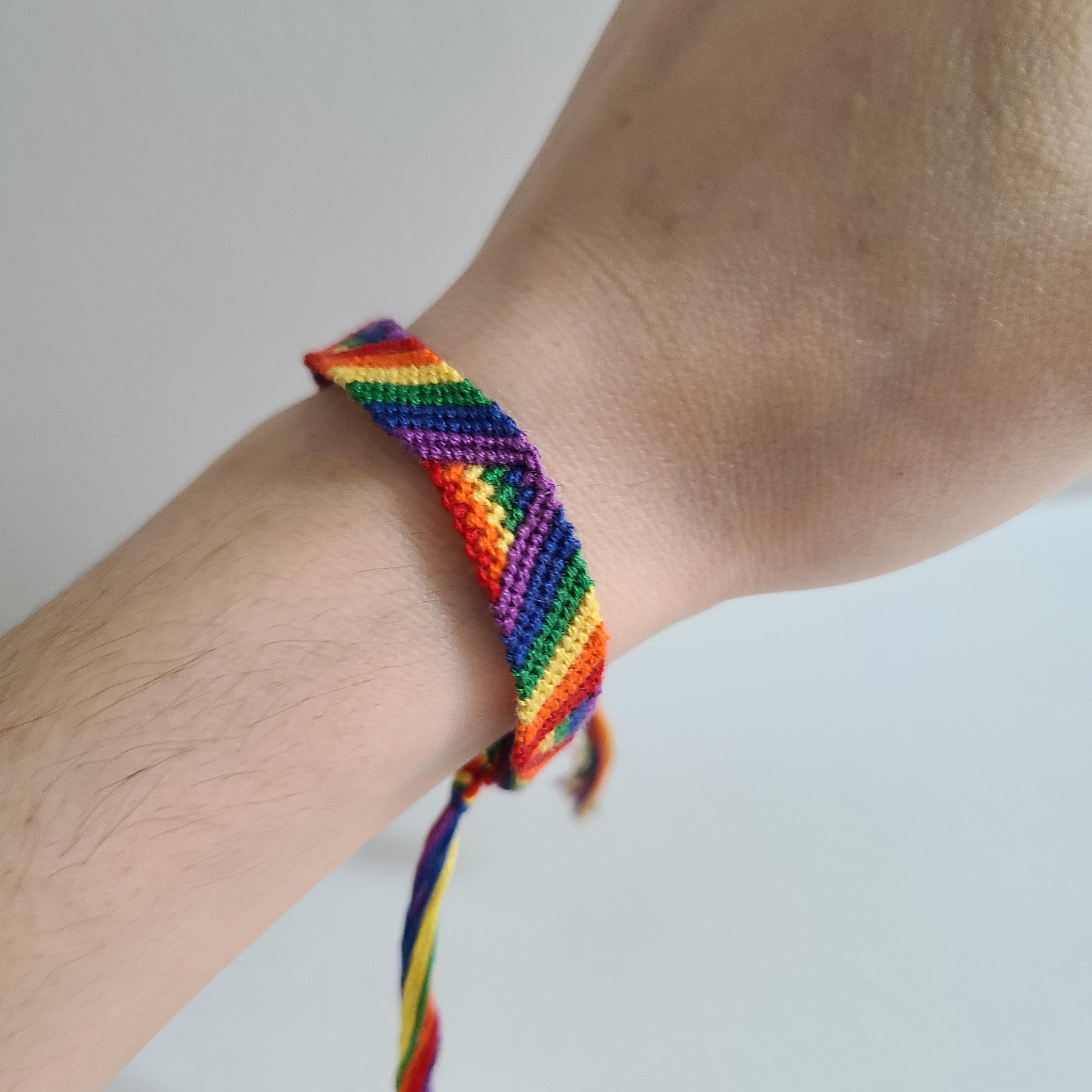 Support Pride, Rainbow Flag Friendship Bracelet, VSCO Bracelet ...
