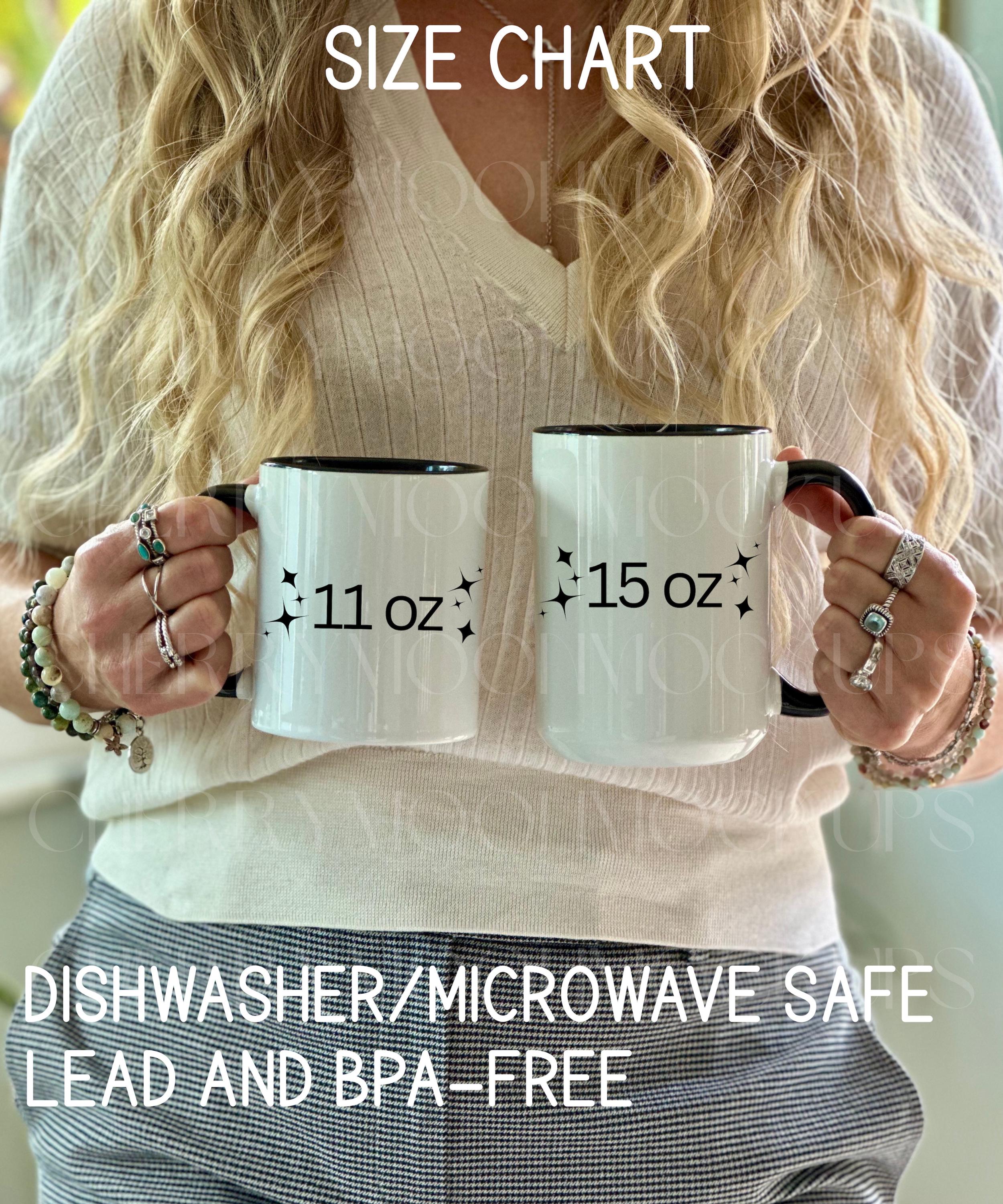 Mug Size Chart: 11oz & 15oz Ceramic Mug Guide (digital PNG Image) - Etsy