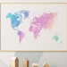 PRINTABLE // Pastel World Map Print Pastel Watercolor World | Etsy