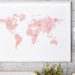 PRINTABLE // Pink World Map Download, Nursery Decor, Baby Girl Nursery ...