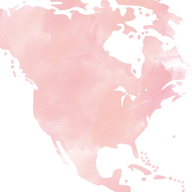 PRINTABLE // Pink World Map Download, Nursery Decor, Baby Girl Nursery ...