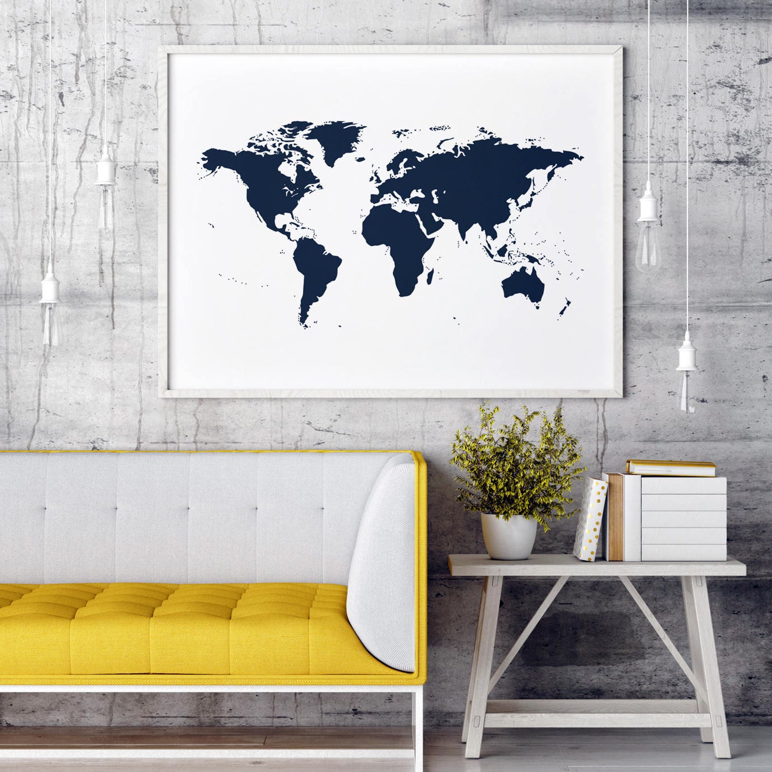 PRINTABLE // Navy Blue World Map Navy Blue Navy World Map - Etsy