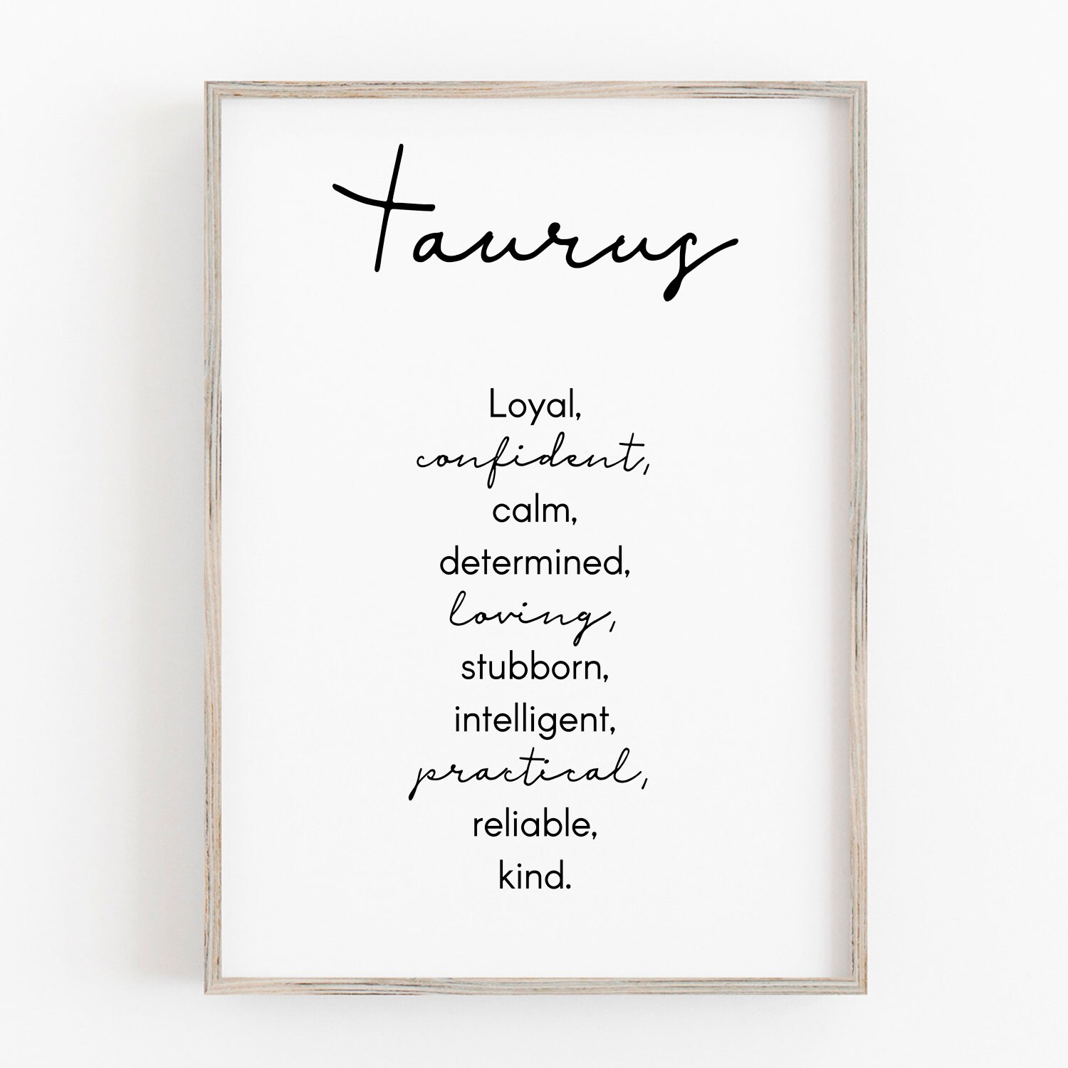 PRINTABLE // Taurus Print Taurus Gift Taurus Wall Art - Etsy