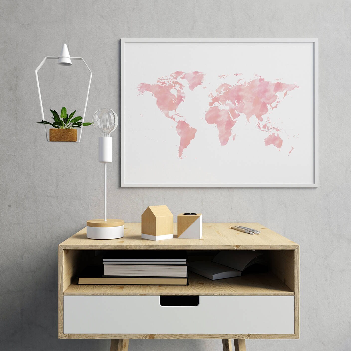 PRINTABLE // Pink World Map Download, Nursery Decor, Baby Girl Nursery ...