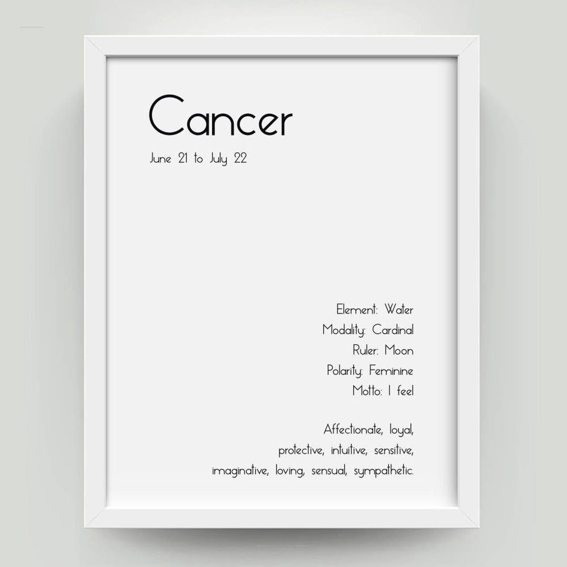 PRINTABLE // Cancer Zodiac Sign Gift Cancer Gift Cancer | Etsy