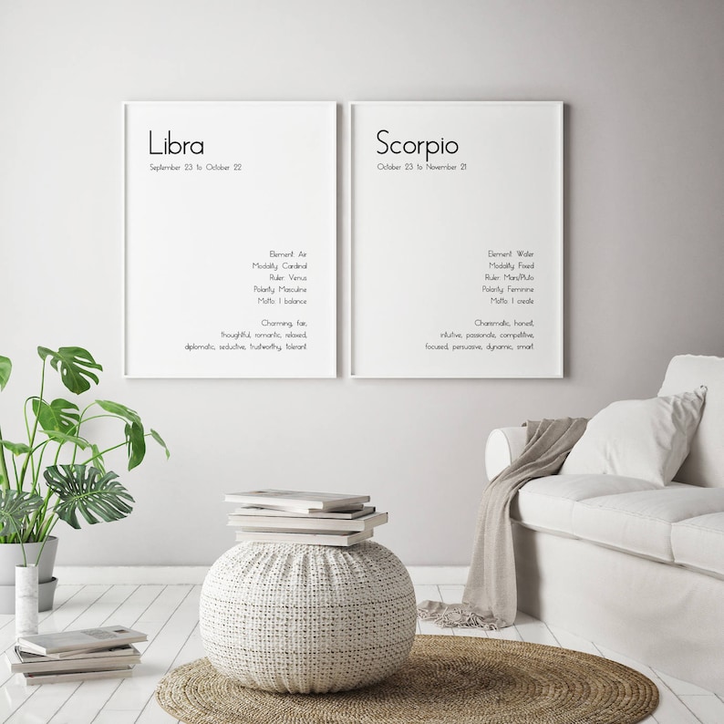 PRINTABLE // Libra Gift Libra Zodiac Sign Libra Poster | Etsy