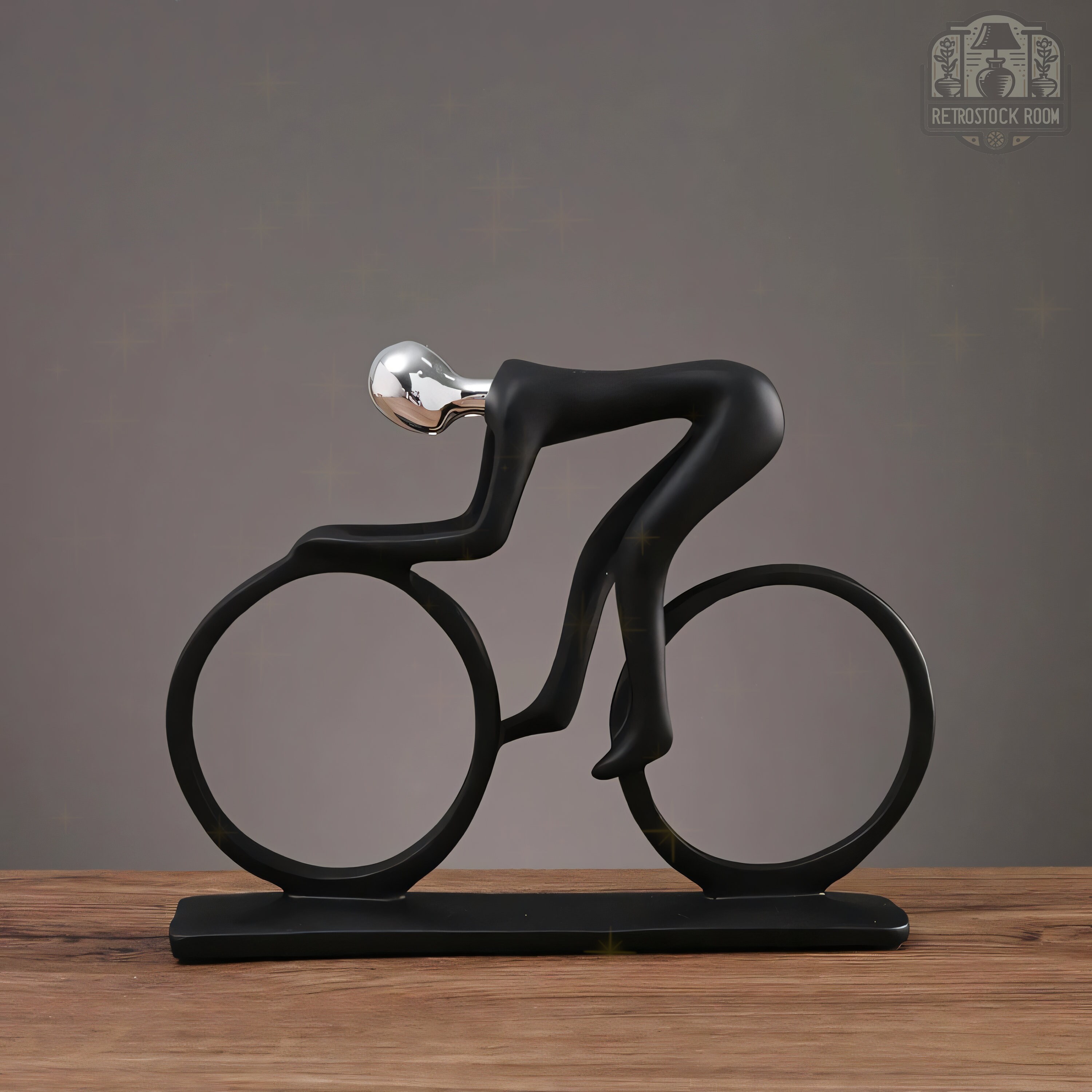 Bicycle Statue Abstract Figurine Modern Bicyclist Model Rider Sports ...