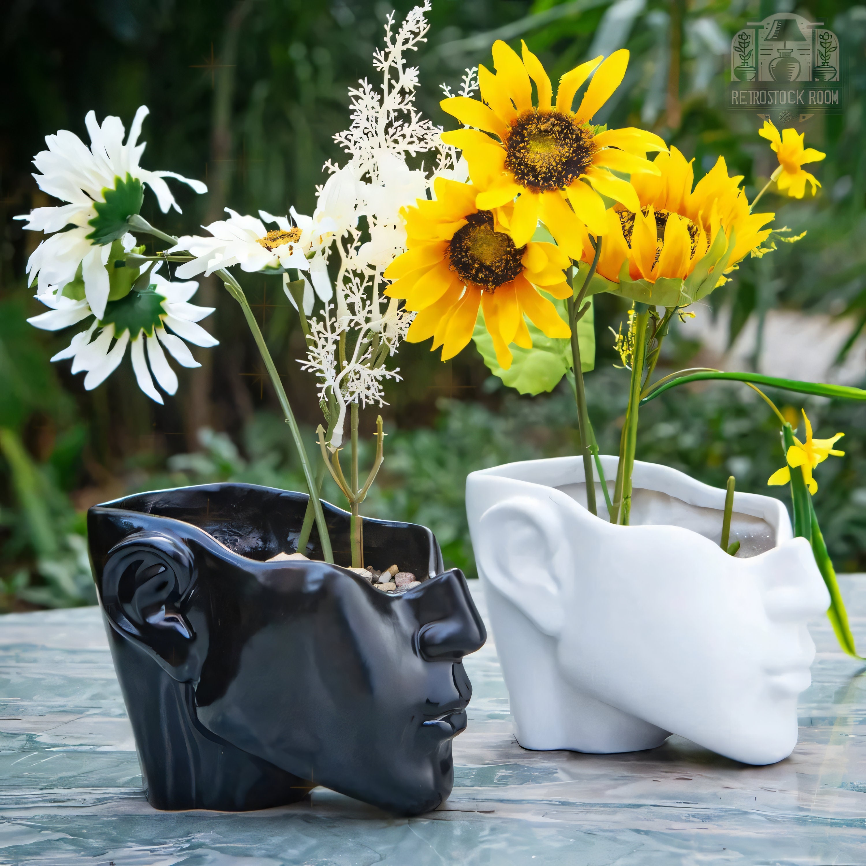 Head Planter Female Form Head Statue Modern Head Pot Indoor Gardening ...