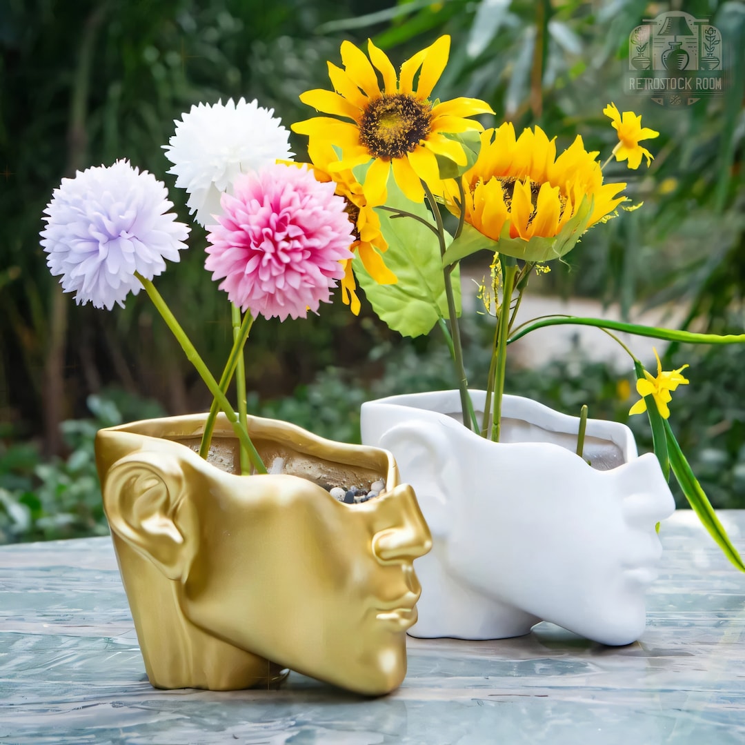 Head Planter Female Form Head Statue Modern Head Pot Indoor Gardening ...