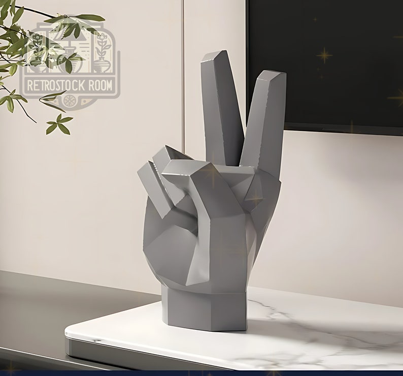 Modern Abstract Hand Gestures Figurines Abstract Peace, Okay, Thumbs up ...