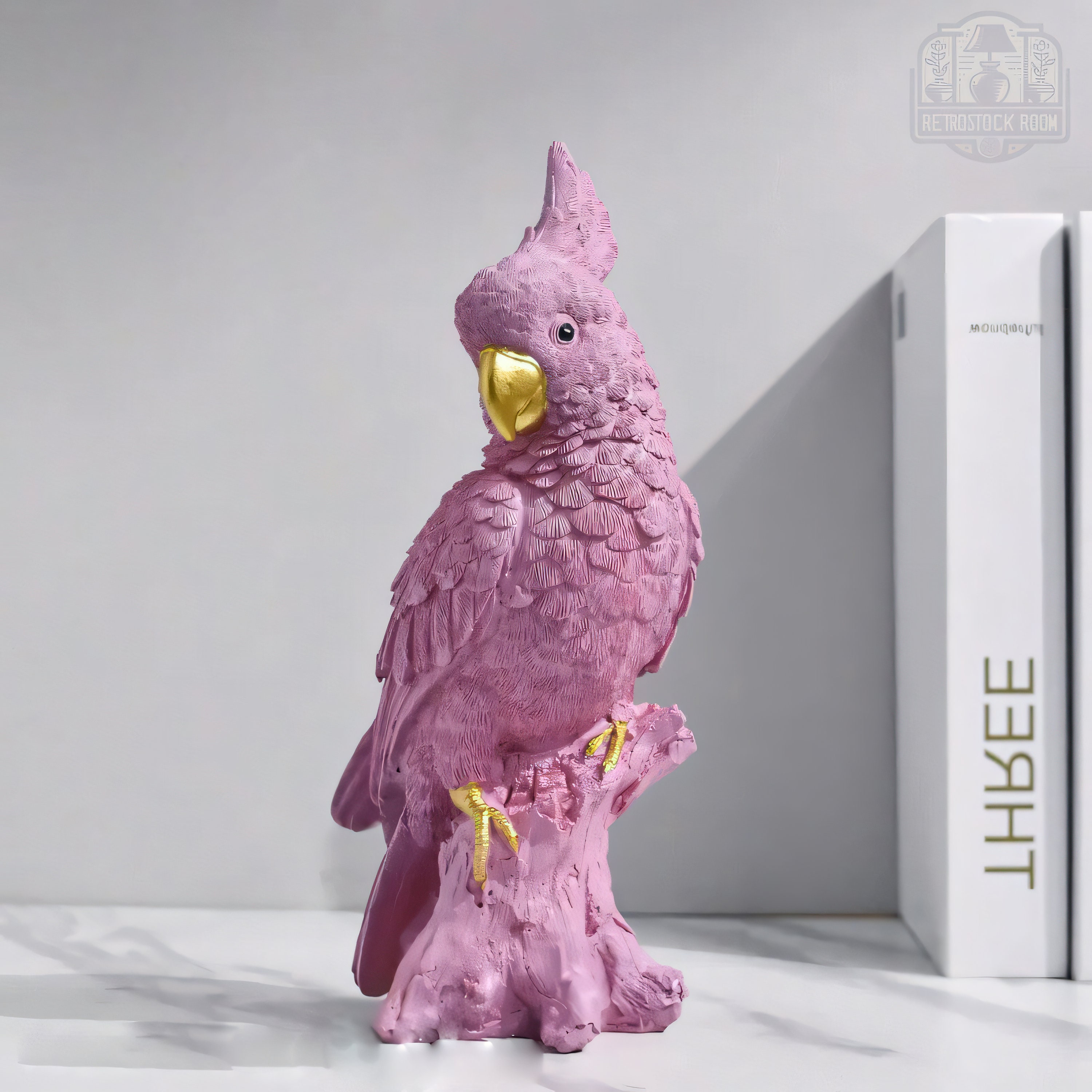 Gold Parrot Model Bird Figurine Desk Modern Animal Statue Parrot ...