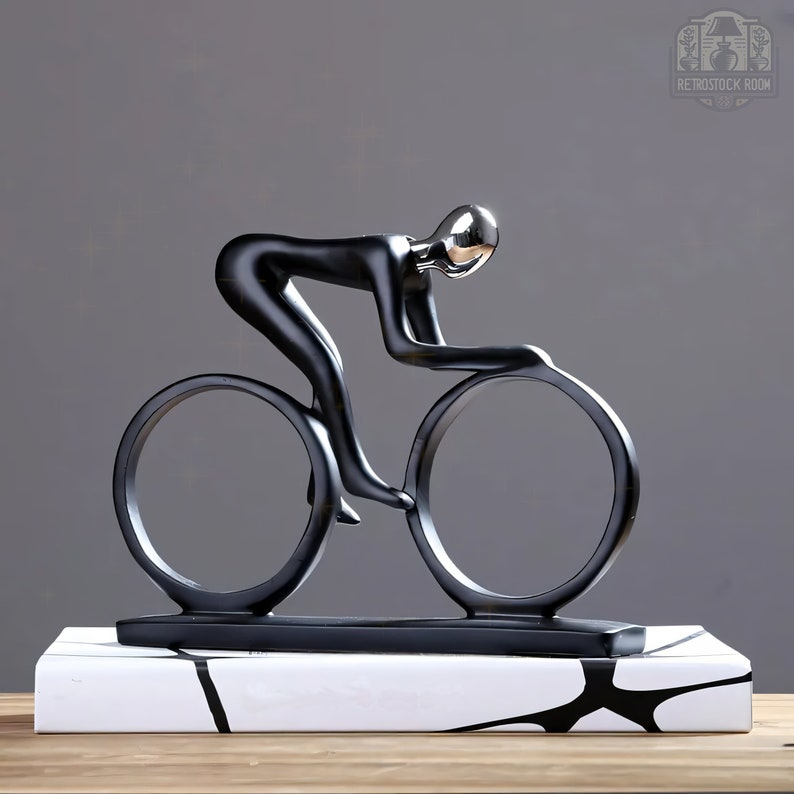 Bicycle Statue Abstract Figurine Modern Bicyclist Model Rider Sports ...