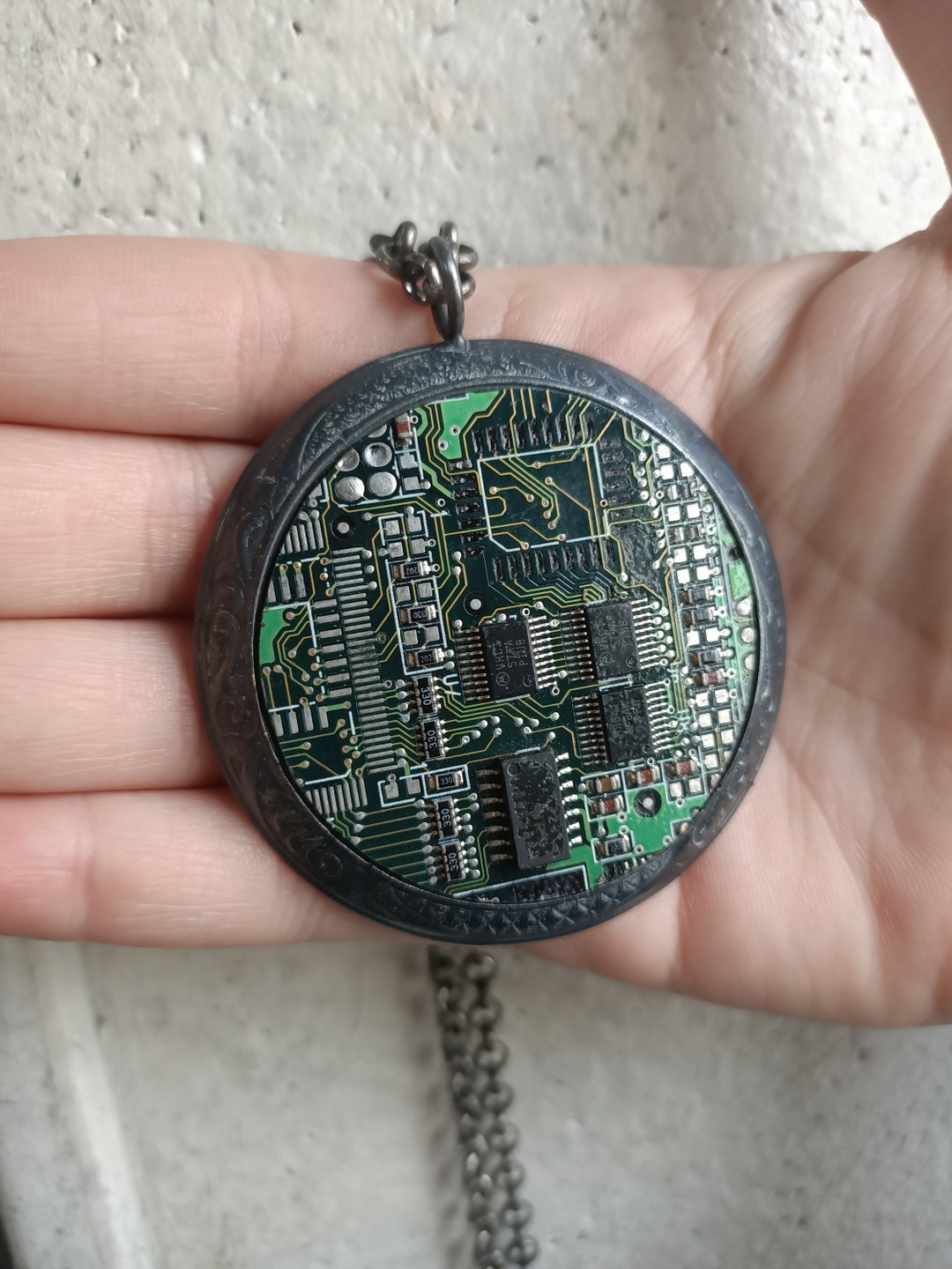 Green Motherboard Necklace,geek Jewel,cyber Jewelry,geek Gift ...