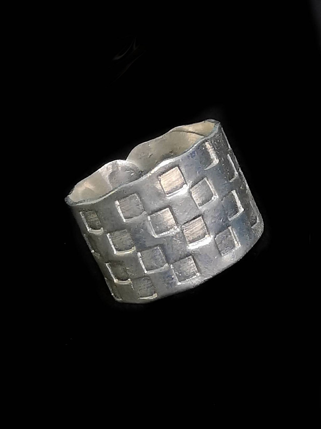 Modern Square Ring - Minimal Look -elegant Adjustable Silver Plated ...