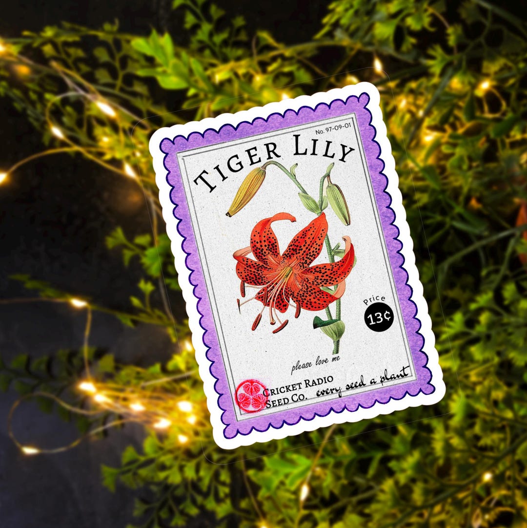 Tiger Lily BTS Birth Flower Vinyl Sticker | Laptop Water Bottle Ereader ...