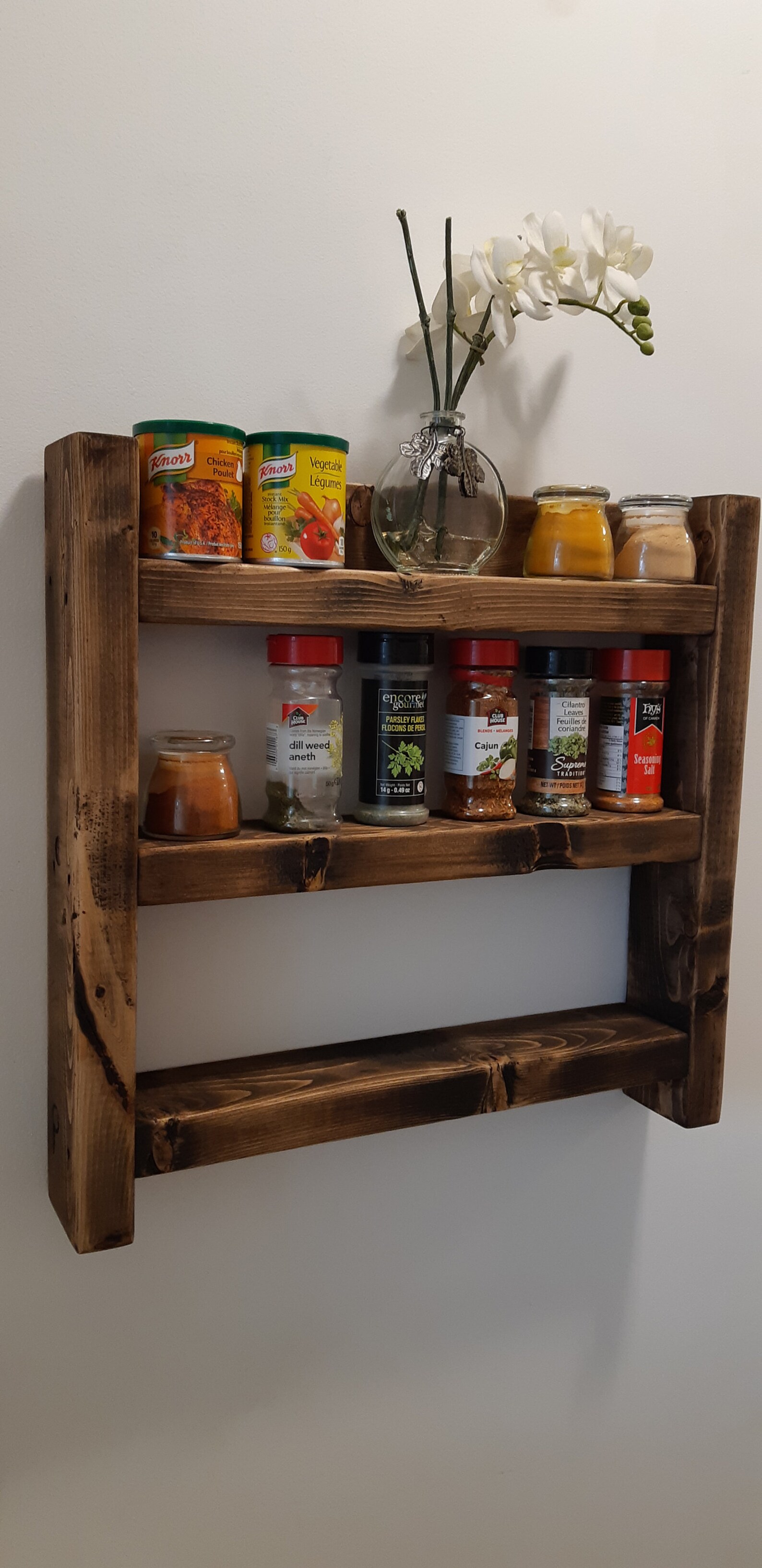 Rustic Spice Rack/ Display Shelf in a Barn Board Finish 3 - Etsy