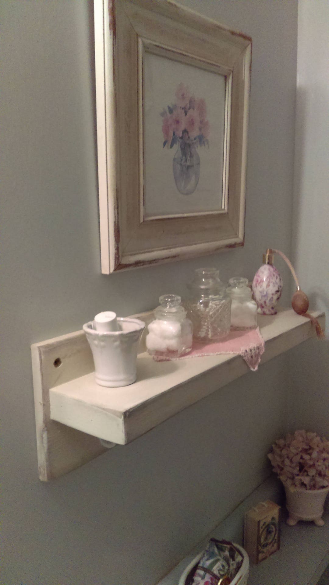 Rustic 24 Wide Shelf in a Distressed White Barn Board - Etsy