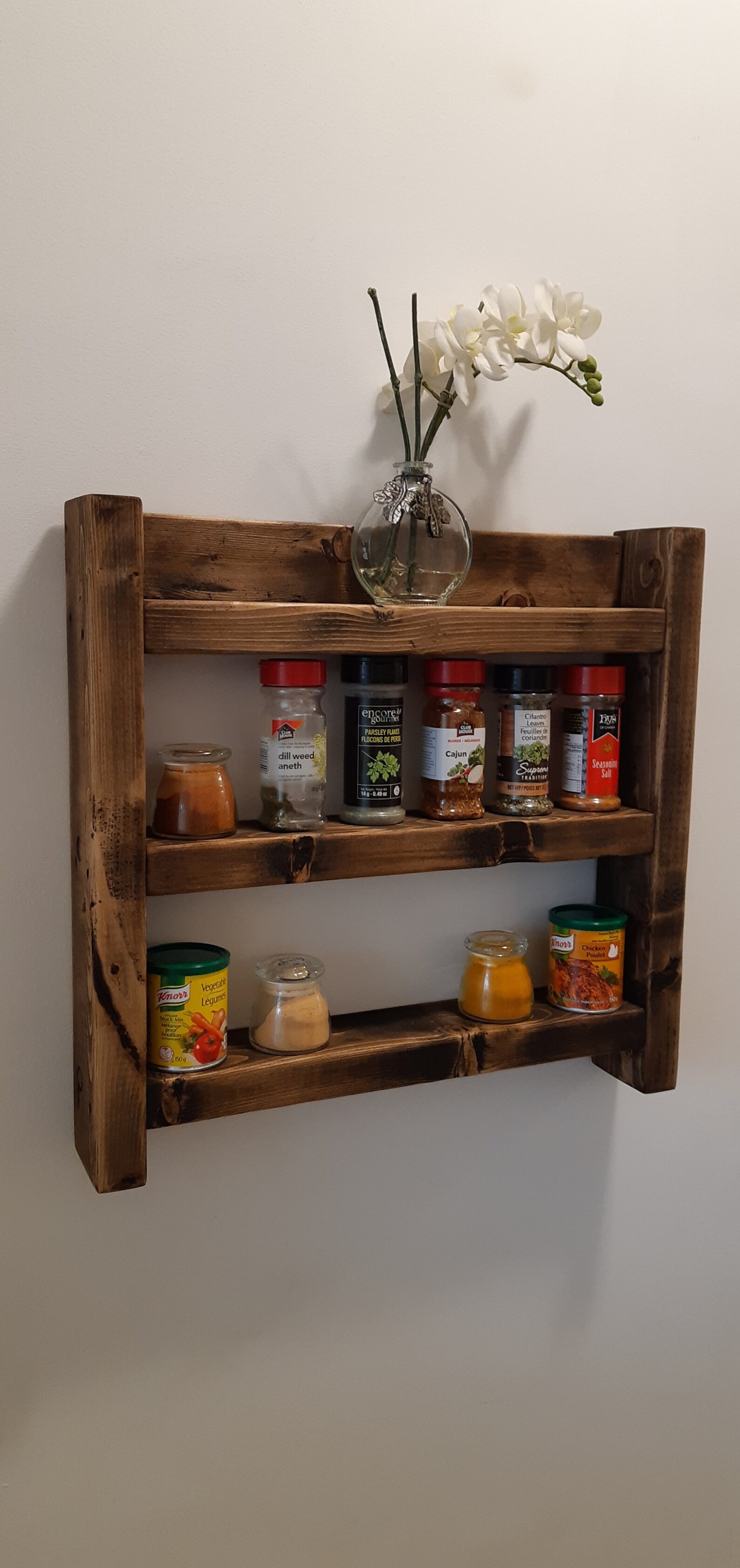 Rustic Spice Rack/ Display Shelf in a Barn Board Finish 3 - Etsy