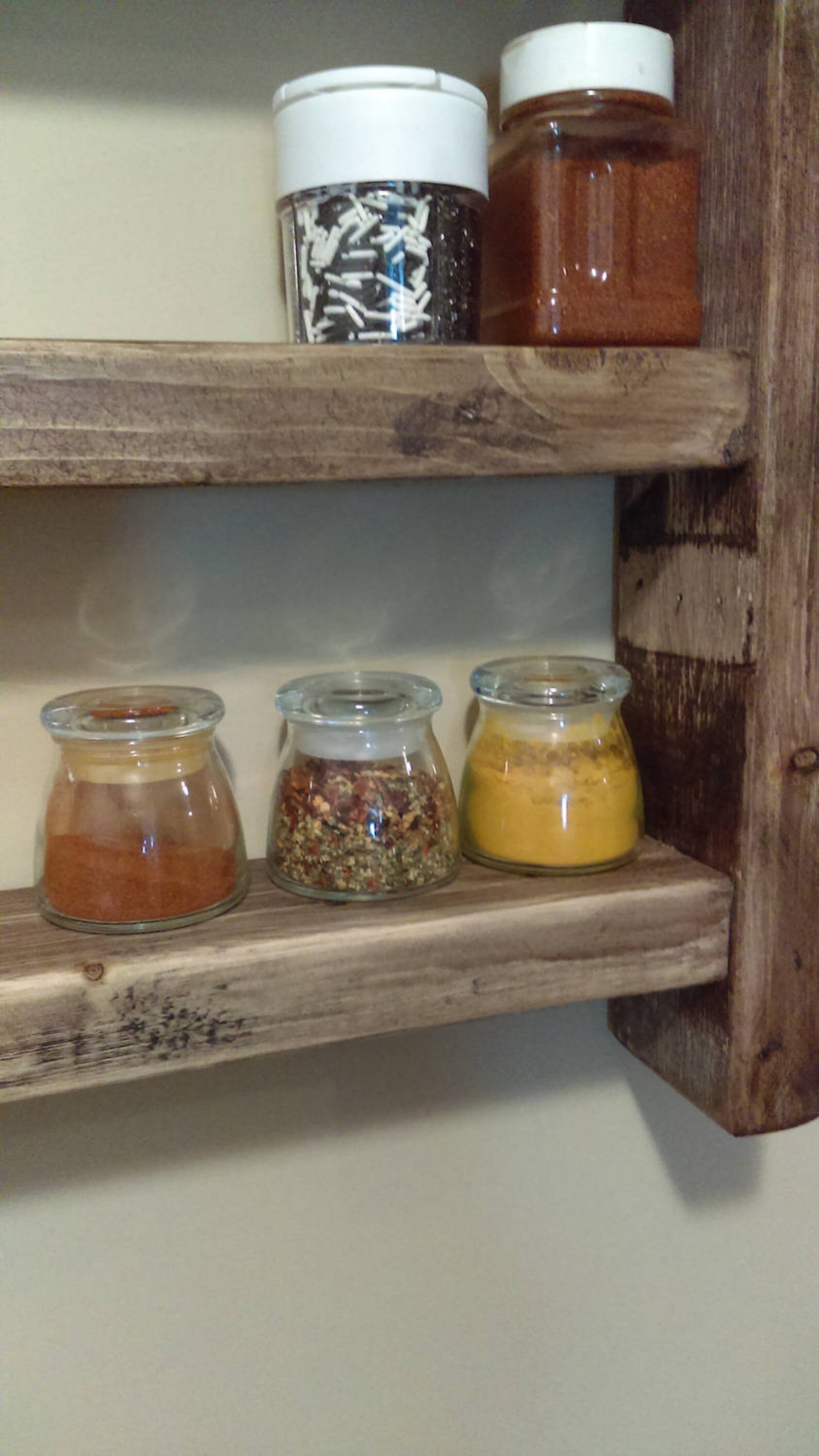 Rustic Spice Rack/ Display Shelf in a Barn Board Finish 3 - Etsy
