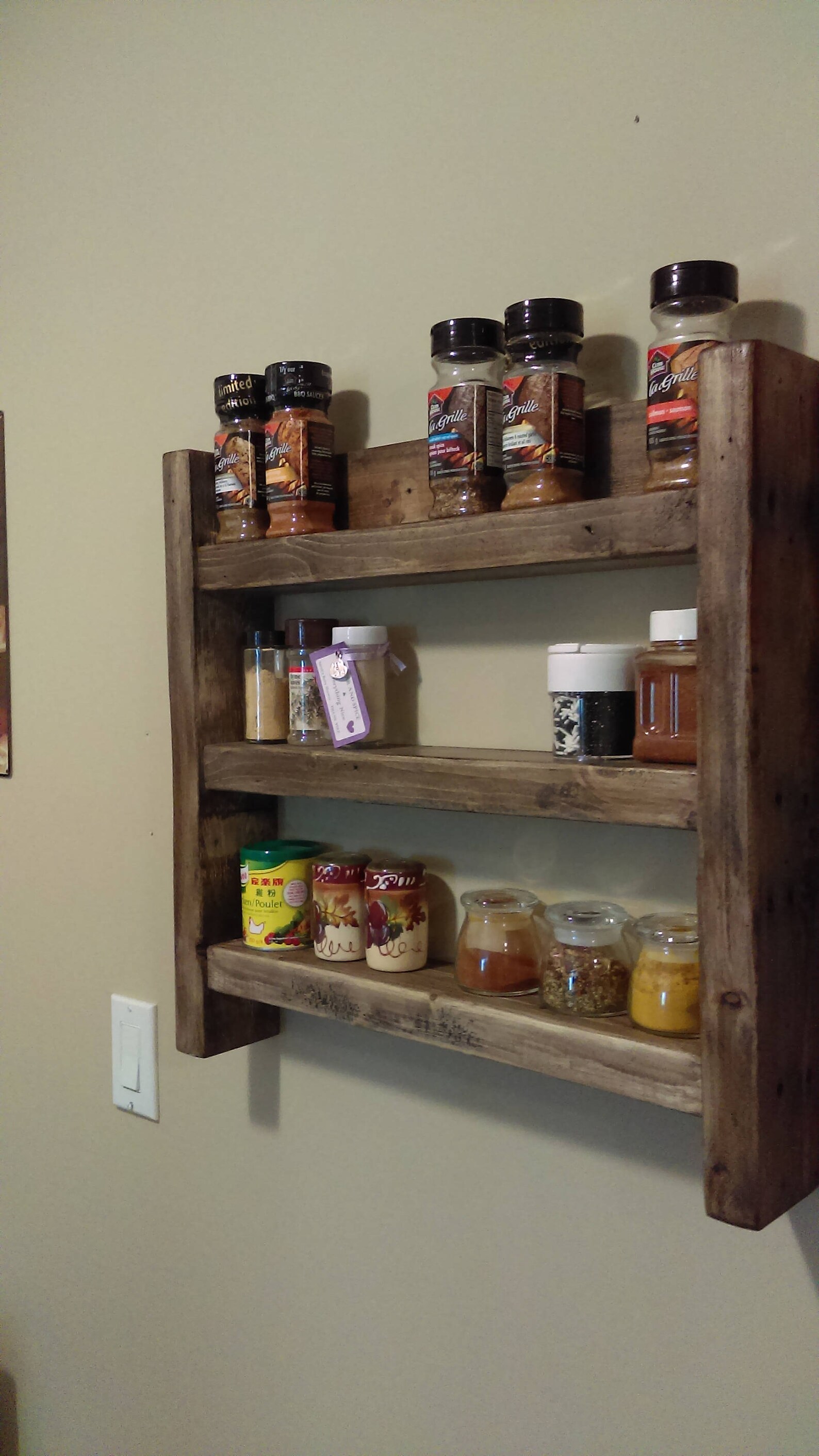 Rustic Spice Rack/ Display Shelf in a Barn Board Finish 3 - Etsy