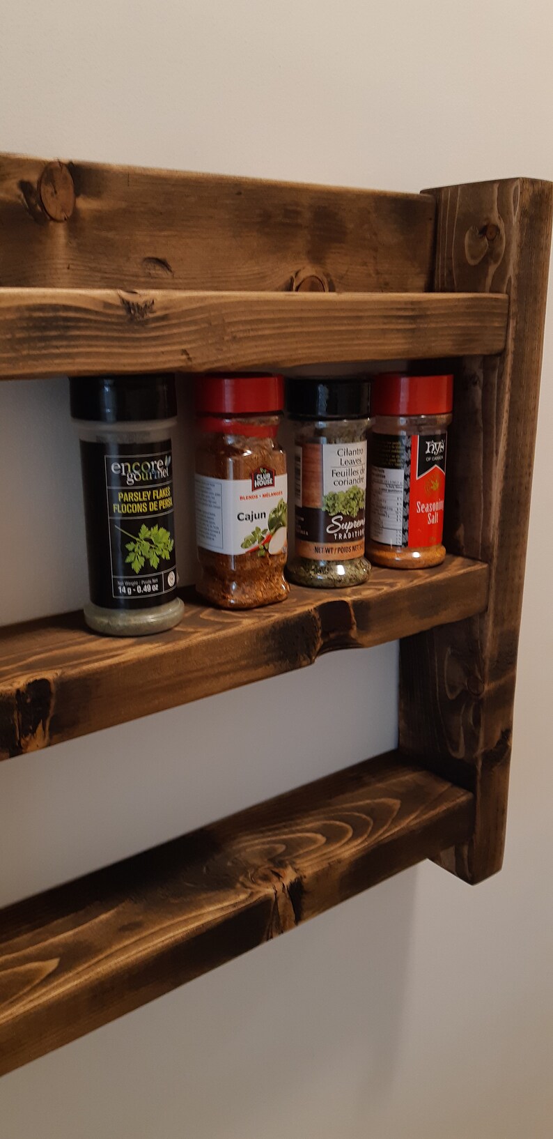 Rustic Spice Rack/ Display Shelf in a Barn Board Finish 3 - Etsy