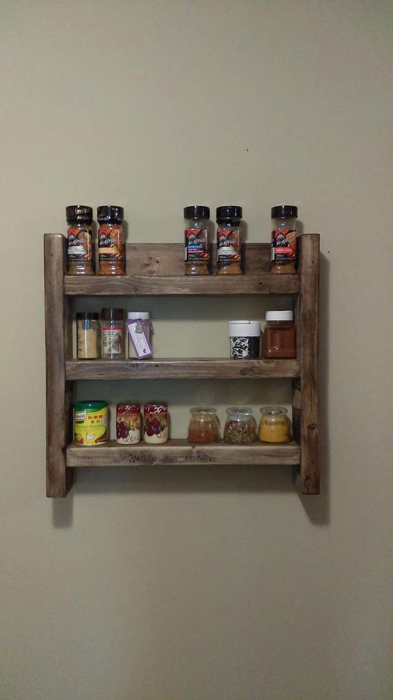 Rustic Spice Rack/ Display Shelf in a Barn Board Finish 3 - Etsy