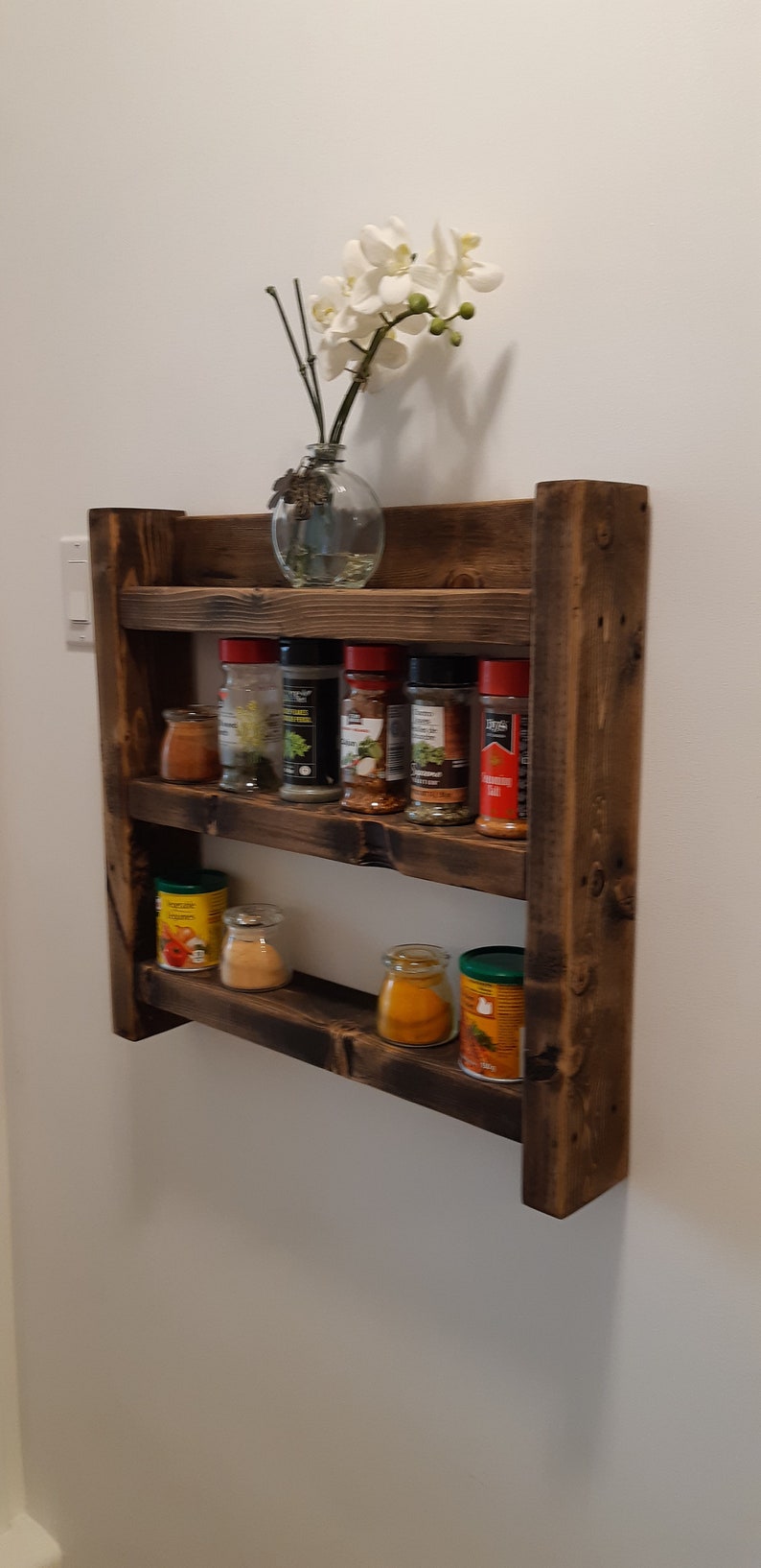 Rustic Spice Rack/ Display Shelf in a Barn Board Finish 3 - Etsy