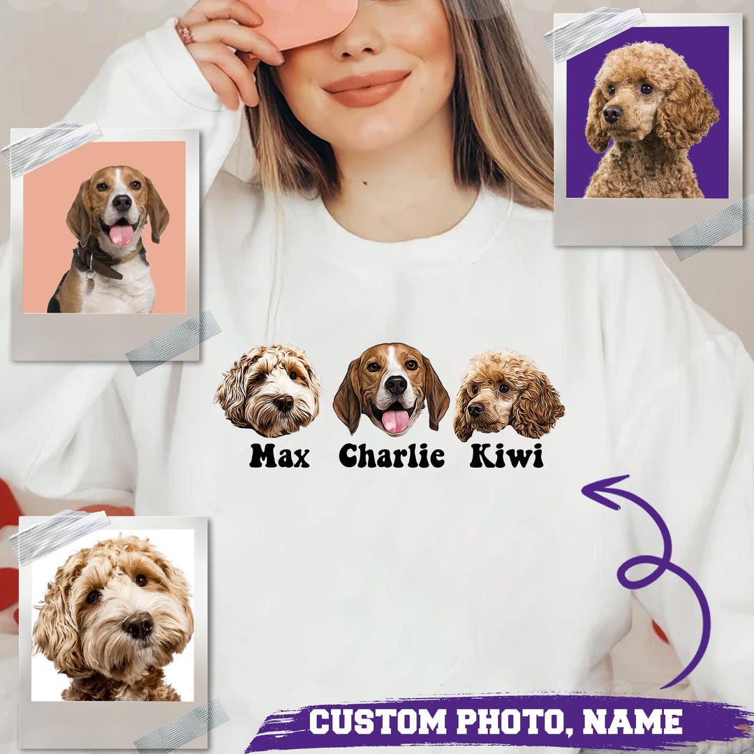 Custom Your Dog Face Sweatshirt, Custom Pet Shirt, Cat Lover Sweatshirt ...