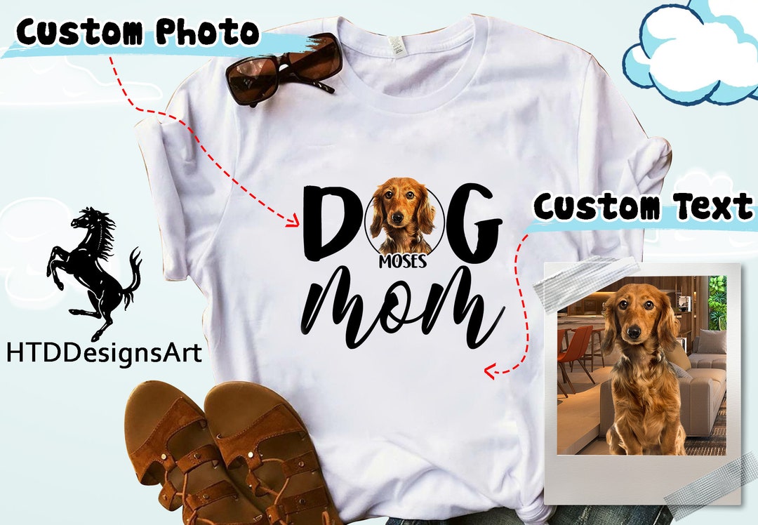 Camisa personalizada para mamá de perro con foto y nombres de perro ...